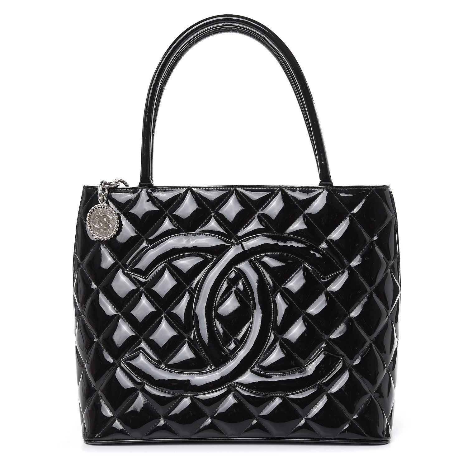 Chanel Patent Quilted Medallion Tote Black 471786 – FASHIONPHILE