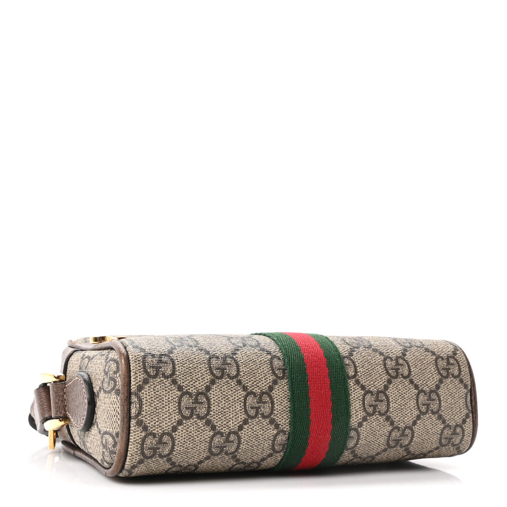 Gucci GG Supreme Monogram Web Mini Ophidia Shoulder Bag Brown 1892132 ...