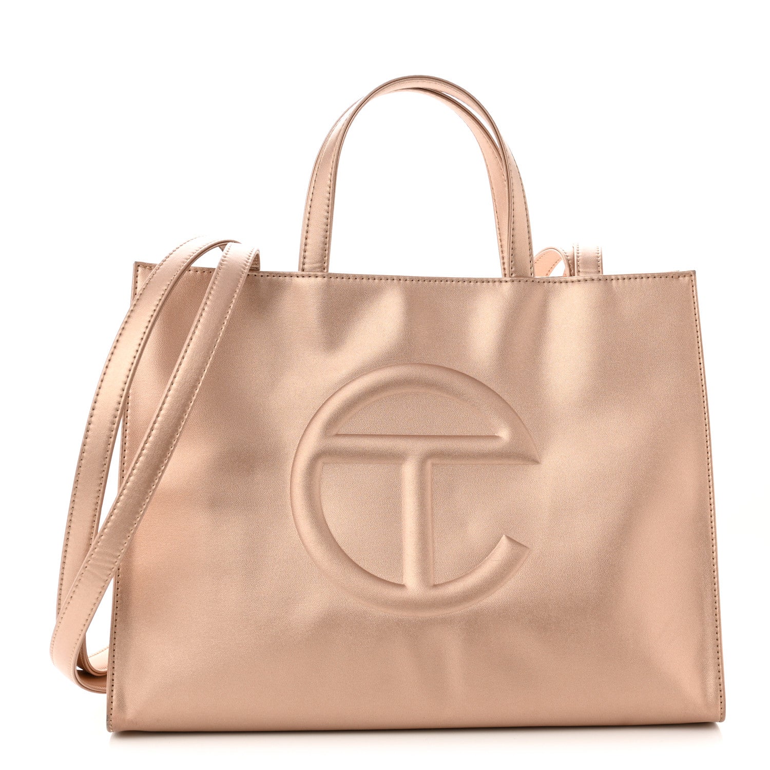 Telfar Metallic Vegan Leather Medium Shopping Bag Copper 1240755 ...