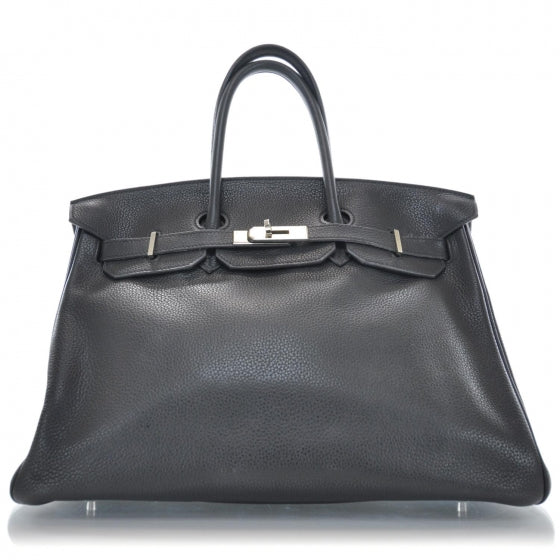 Hermes Taurillon Clemence BIRKIN 35 Black 30436 – FASHIONPHILE
