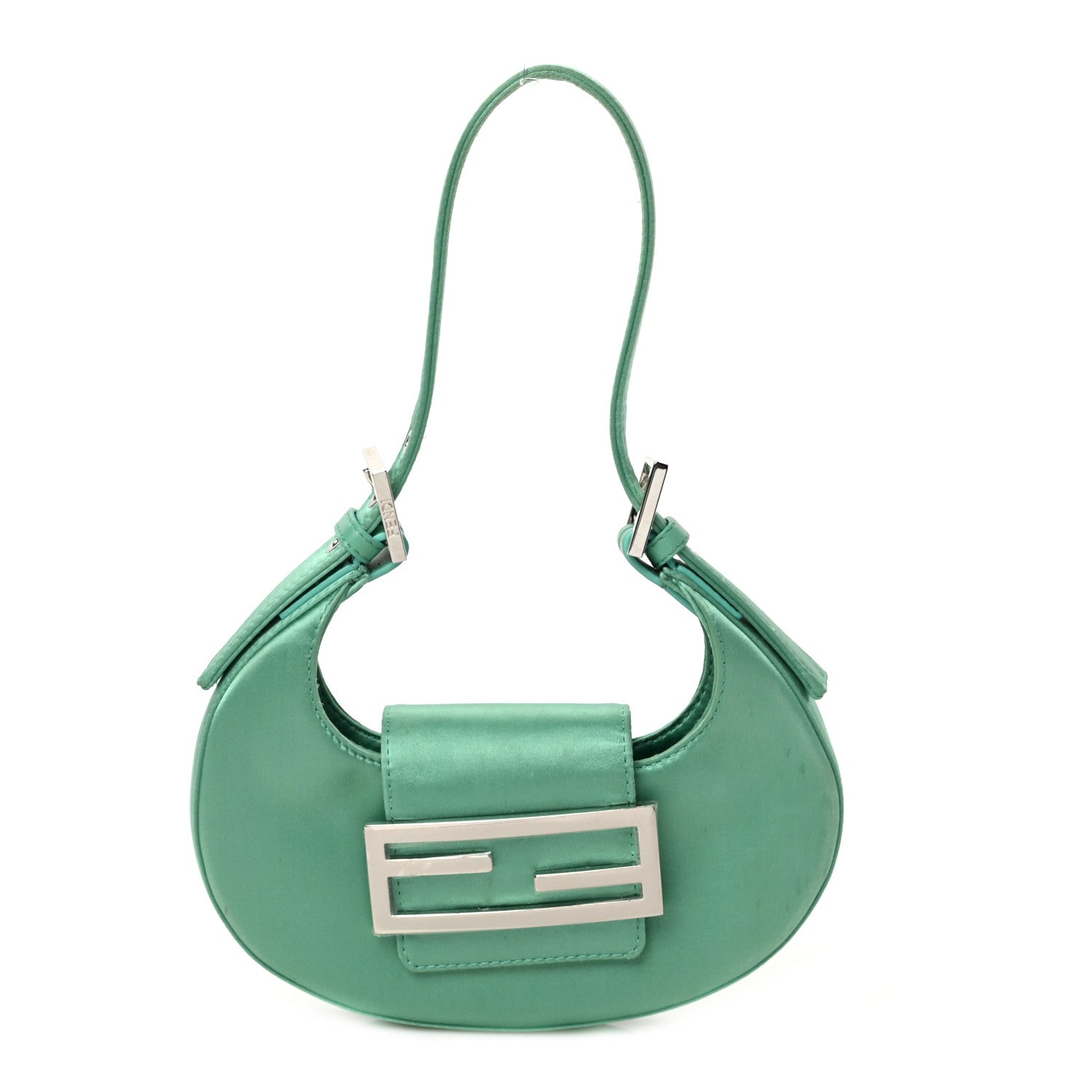 Fendi Silk Satin Mini Cookie Hobo Bag Spring Turquoise 1376926 ...