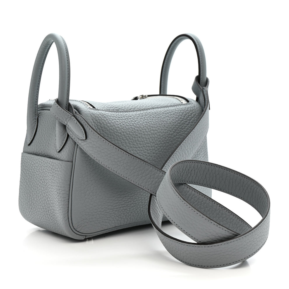 Hermes Taurillon Clemence Mini Lindy 20 Gris Pantin 1796446 – FASHIONPHILE