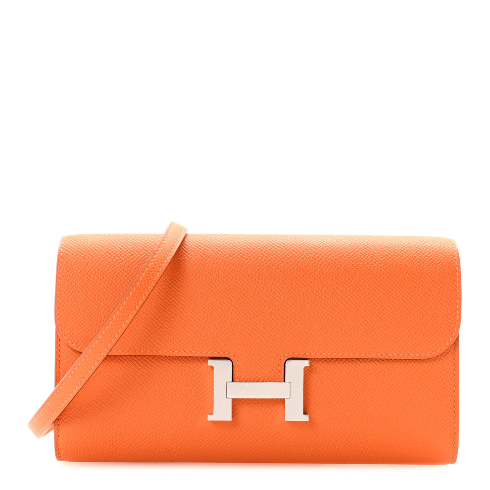 Hermes Epsom Constance Long Wallet To Go Wallet Orange 1796844 ...