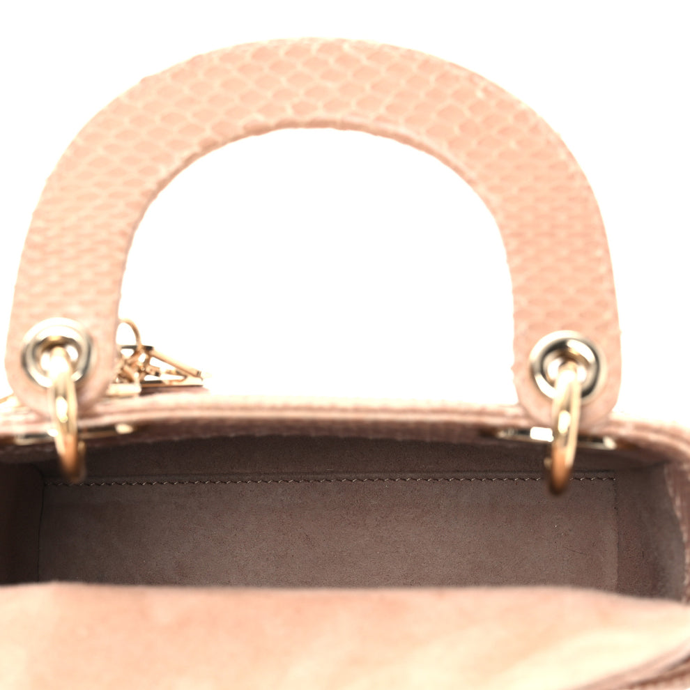 Christian Dior Snakeskin Mini Lady Dior Beige 1776017 – FASHIONPHILE