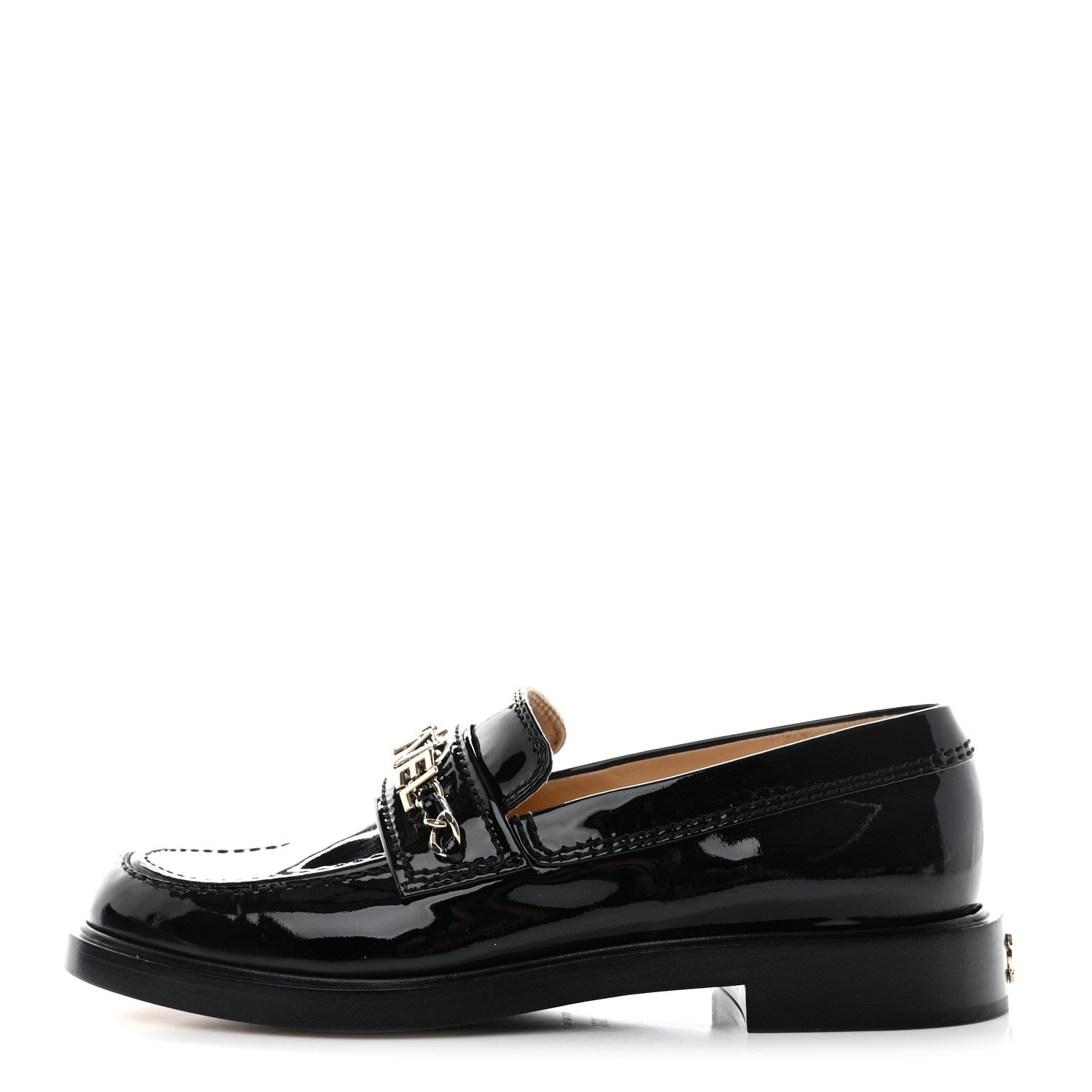 Chanel Shiny Calfskin Logo Loafers 36.5 Black 1528769 – FASHIONPHILE