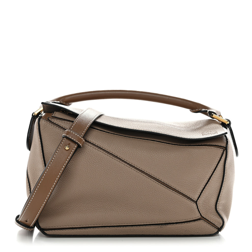 Loewe Grained Calfskin Small Puzzle Bag Sand Mink 1820666 – FASHIONPHILE