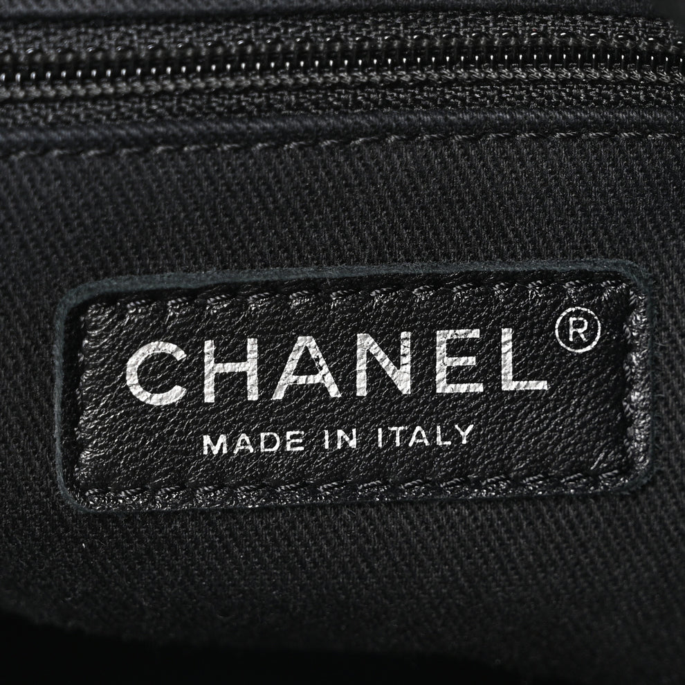 Chanel Calfskin Perforated Up In The Air North South Tote Black 1781775 ...