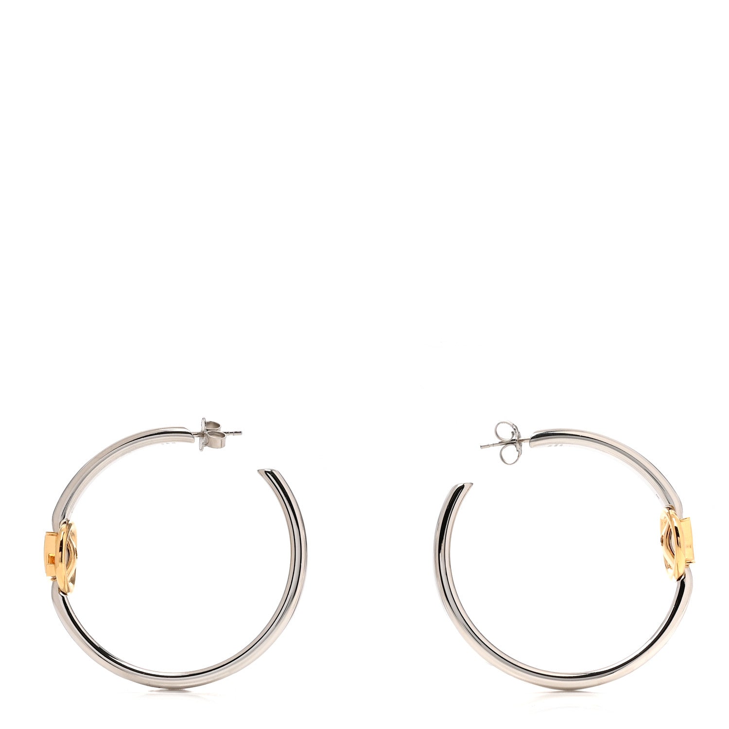 Louis Vuitton My LV Hoop Earrings Silver 1193292 – FASHIONPHILE