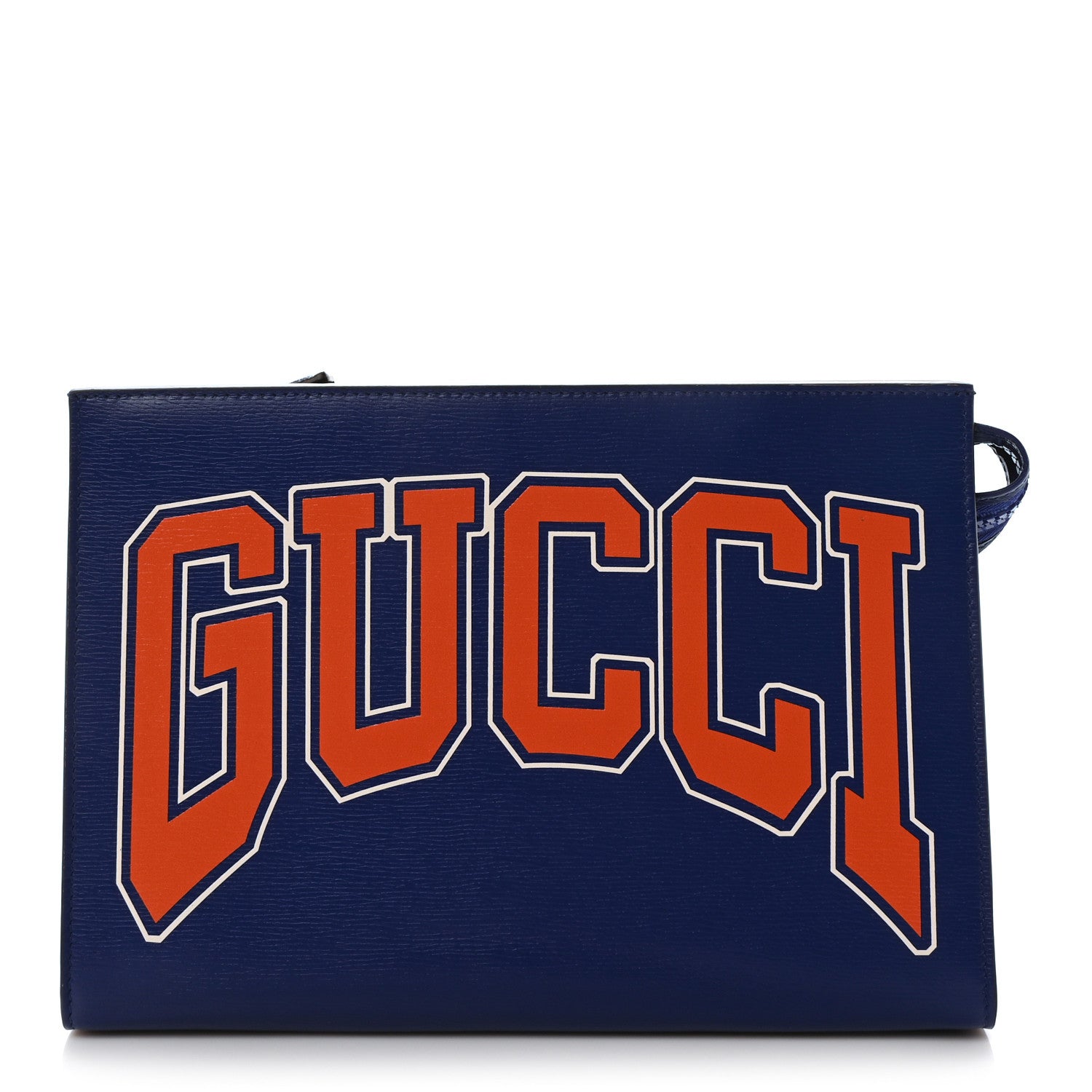 Gucci New Shanghai Calfskin Interlocking G Logo Wristlet Pouch Cobalt ...