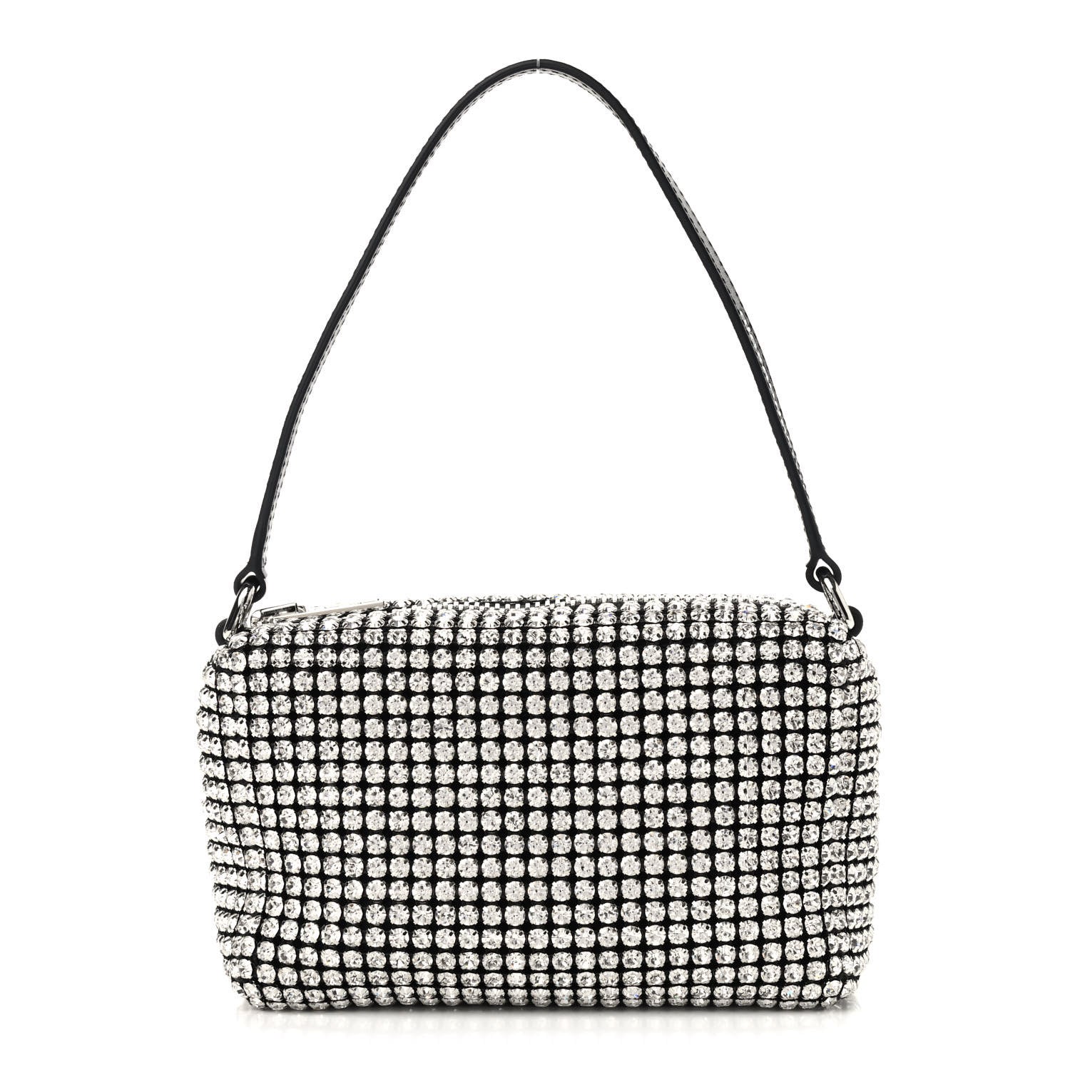 Alexander Wang Mesh Crystal Rhinestone Mini Heiress Pouch Black Silver ...