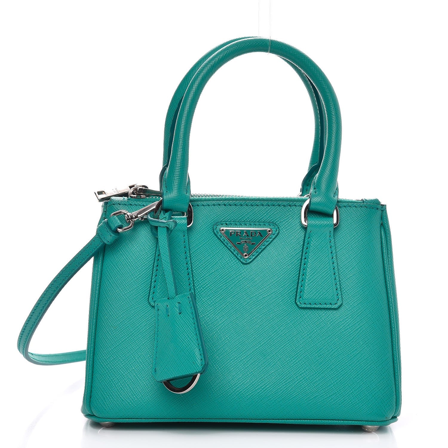 Prada Saffiano Lux Mini Galleria Double Zip Tote Giada 283697 ...
