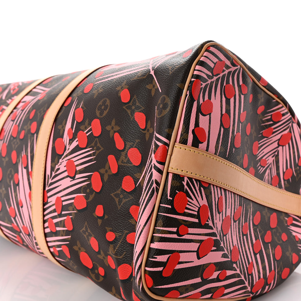 Louis Vuitton Monogram Jungle Dots Keepall Bandouliere 50 Sugar Pink ...