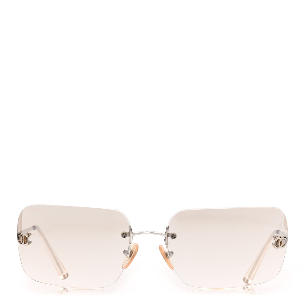 Chanel Crystal CC Logo Sunglasses 4017-D Silver 1785068 – FASHIONPHILE