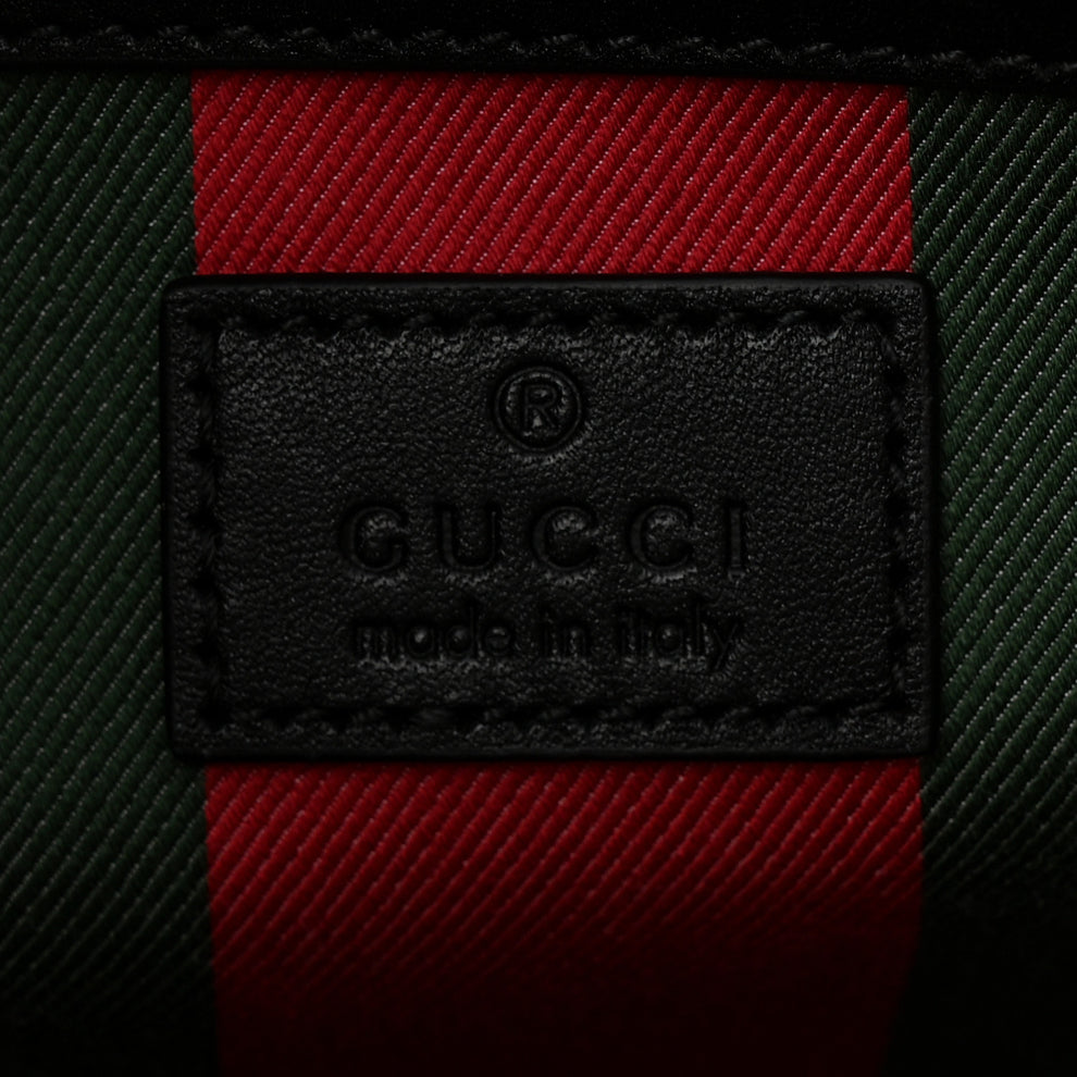 Gucci GG Supreme Monogram Medium Emblem Bucket Bag Beige Dark Brown ...