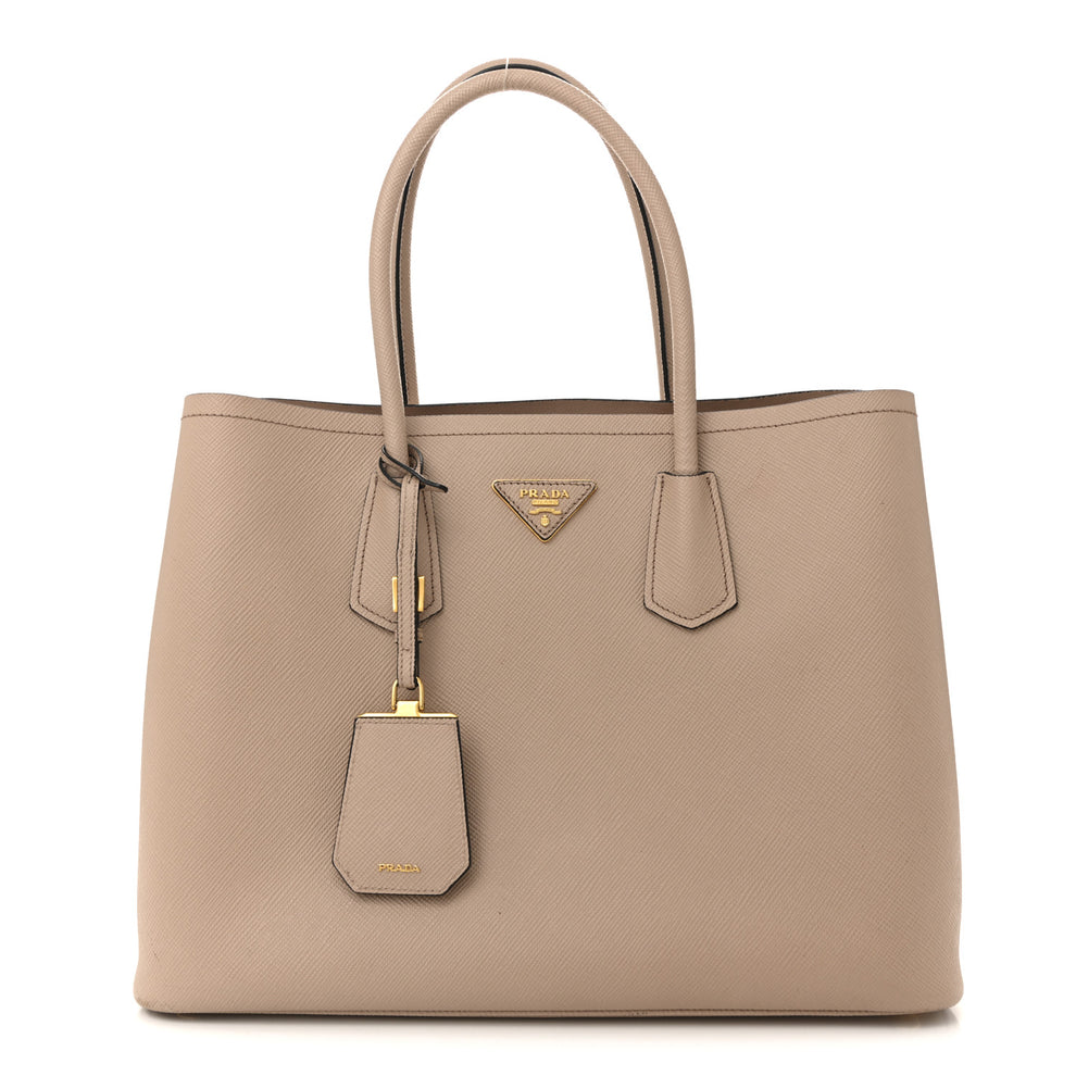 Prada Saffiano Cuir Medium Double Bag Cipria 1780599 – FASHIONPHILE