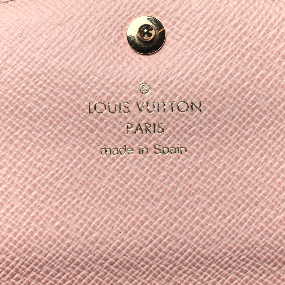 Louis Vuitton Damier Ebene Caissa Wallet Rose Ballerine 1732643 ...