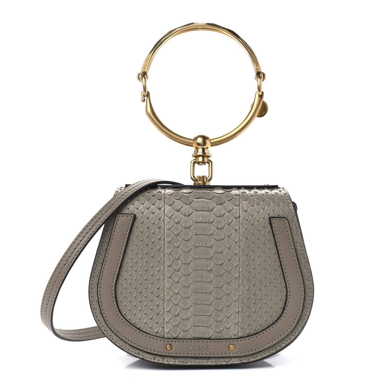 Chloe Python Small Nile Bracelet Bag Motty Grey 1194393 – FASHIONPHILE