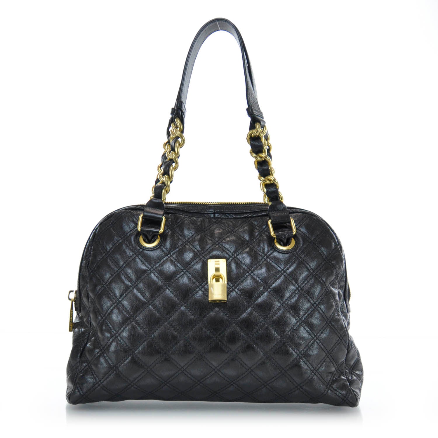 Marc Jacobs Leather Quilted Karlie Satchel Black 30656 – FASHIONPHILE