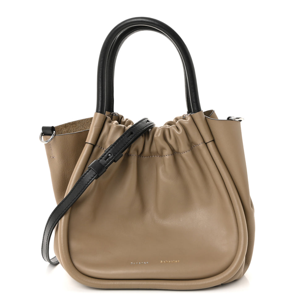 Proenza Schouler Calfskin Small Ruched Tote Beige Black 1814259 ...