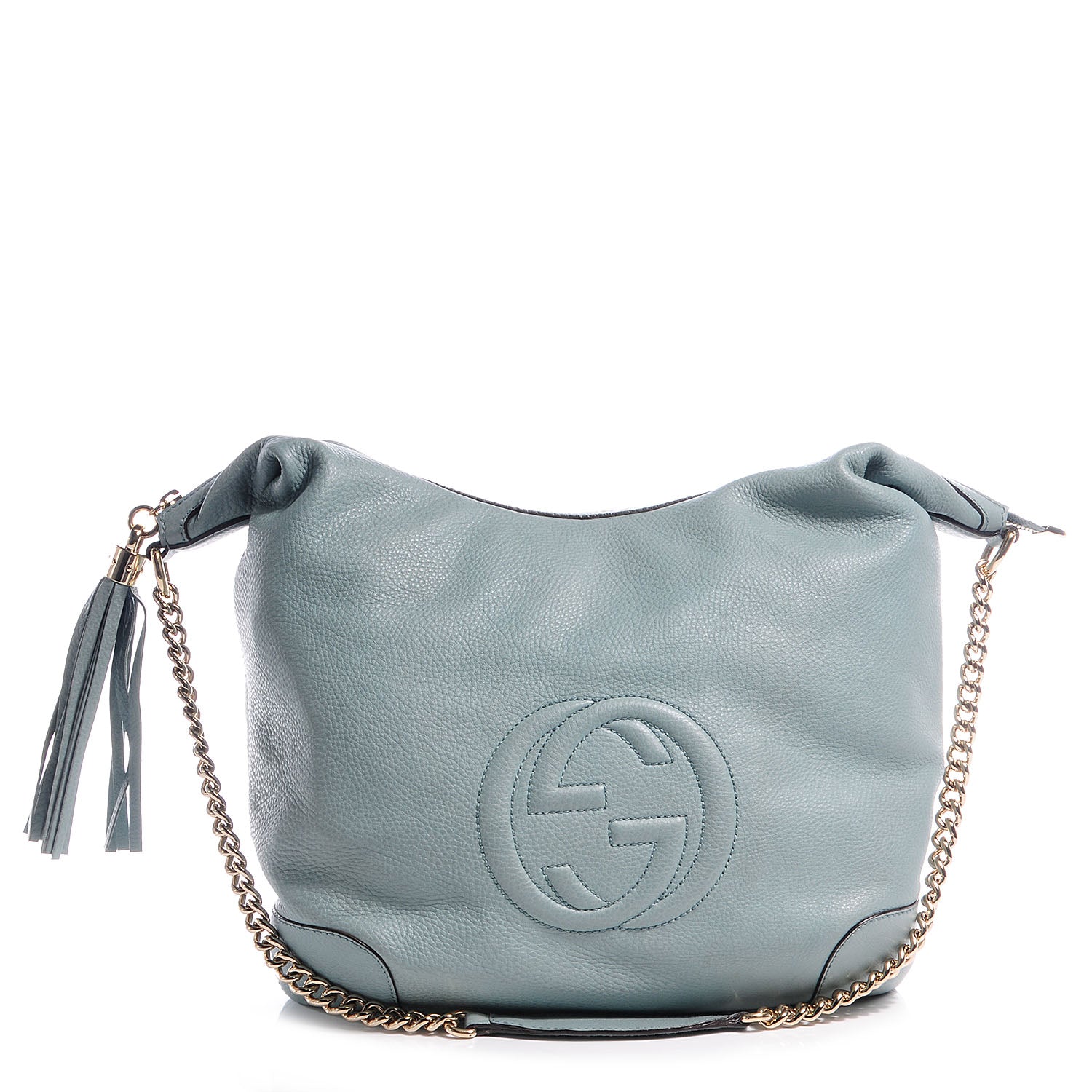 Gucci Calfskin Medium Soho Chain Hobo Splash Blue 63038 – FASHIONPHILE