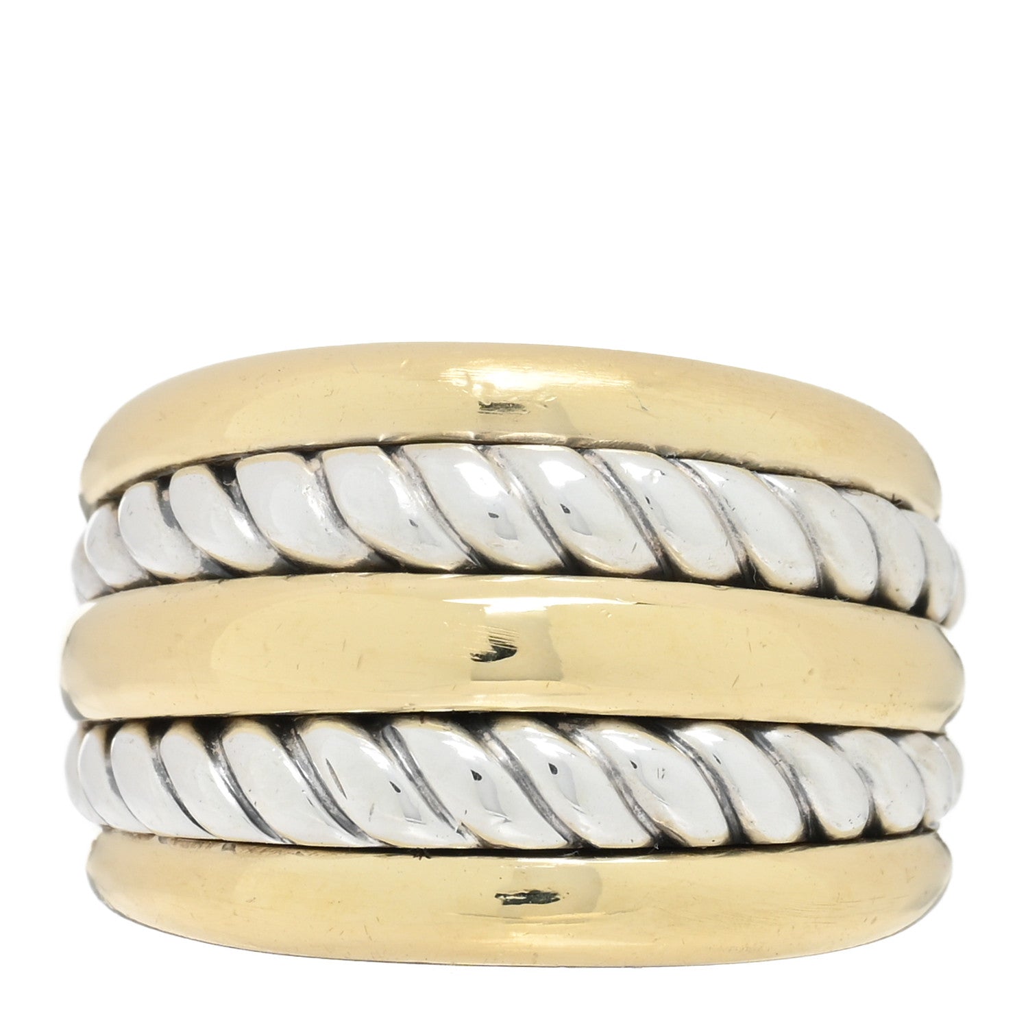 David Yurman Sterling Silver 18K Yellow Gold 15mm Five-Row Cable Ring ...
