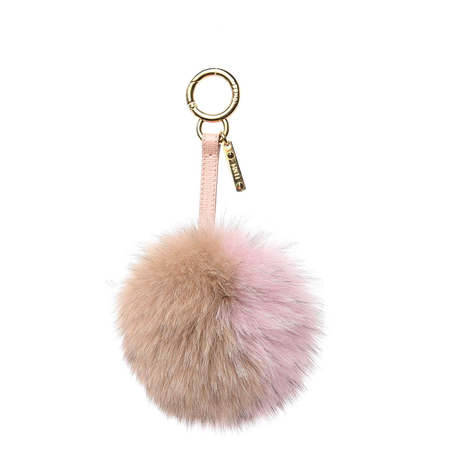 Fendi Fox Fur Vitello Elite Bi-Color Pom Pom Bag Charm Rosa Cammello ...