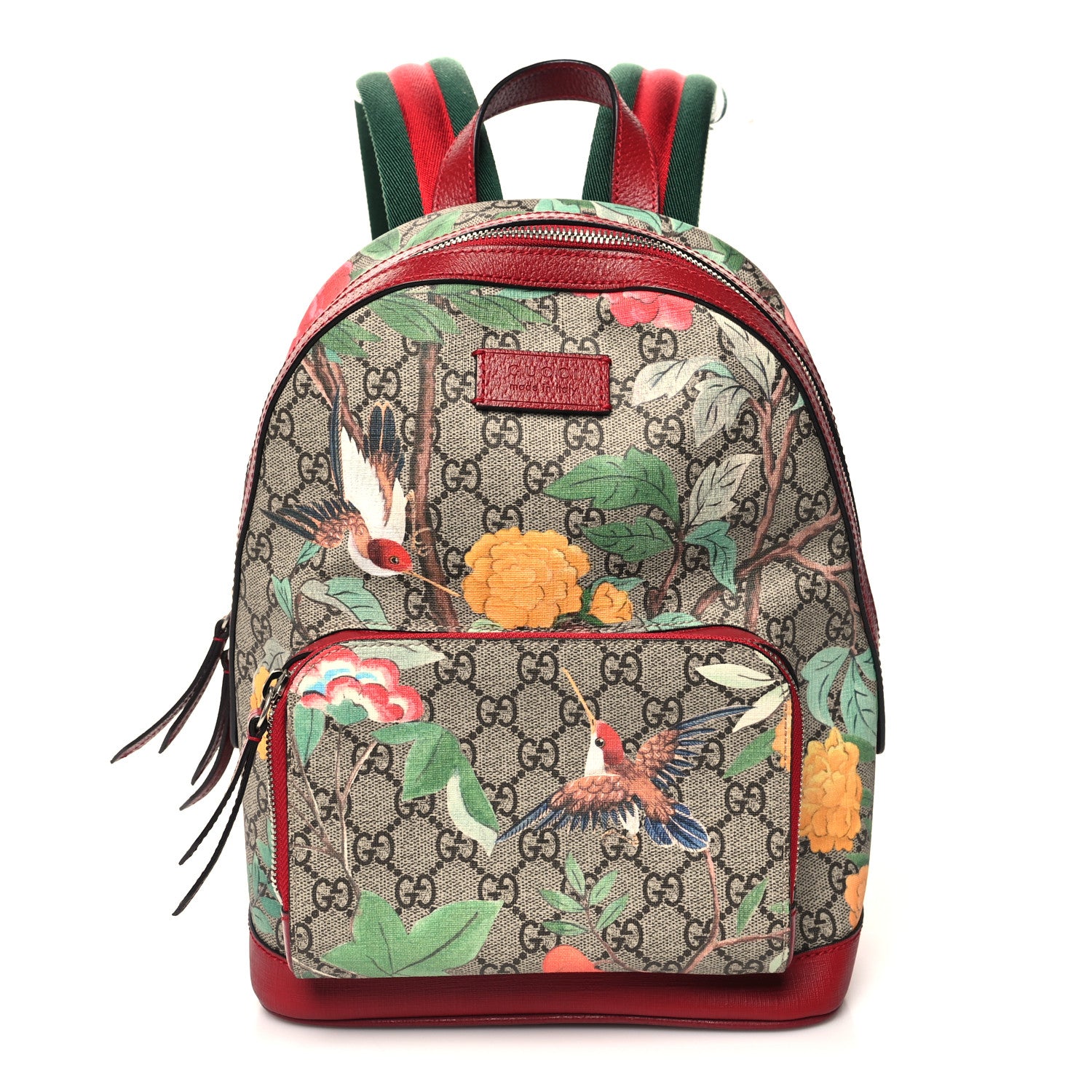 Gucci GG Supreme Monogram Tian Web Small Day Backpack Beige Multicolor ...