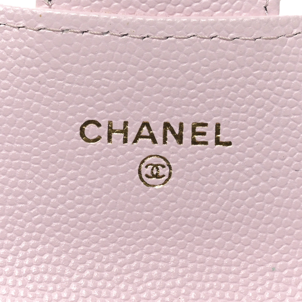 Chanel Caviar Quilted Flap Card Holder Wallet Light Pink 1782716 ...