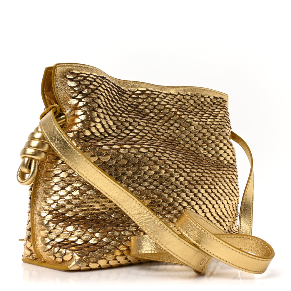 Loewe Metallic Laminated Lambskin Medium Scale Flamenco Knot Clutch ...