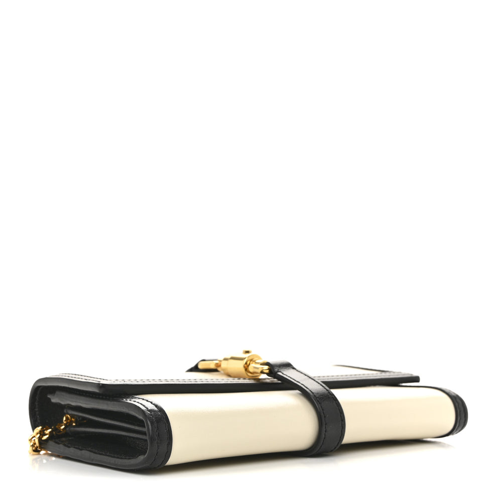 Gucci Calfskin Bi-Color Jackie 1961 Chain Wallet Mystic White Black ...