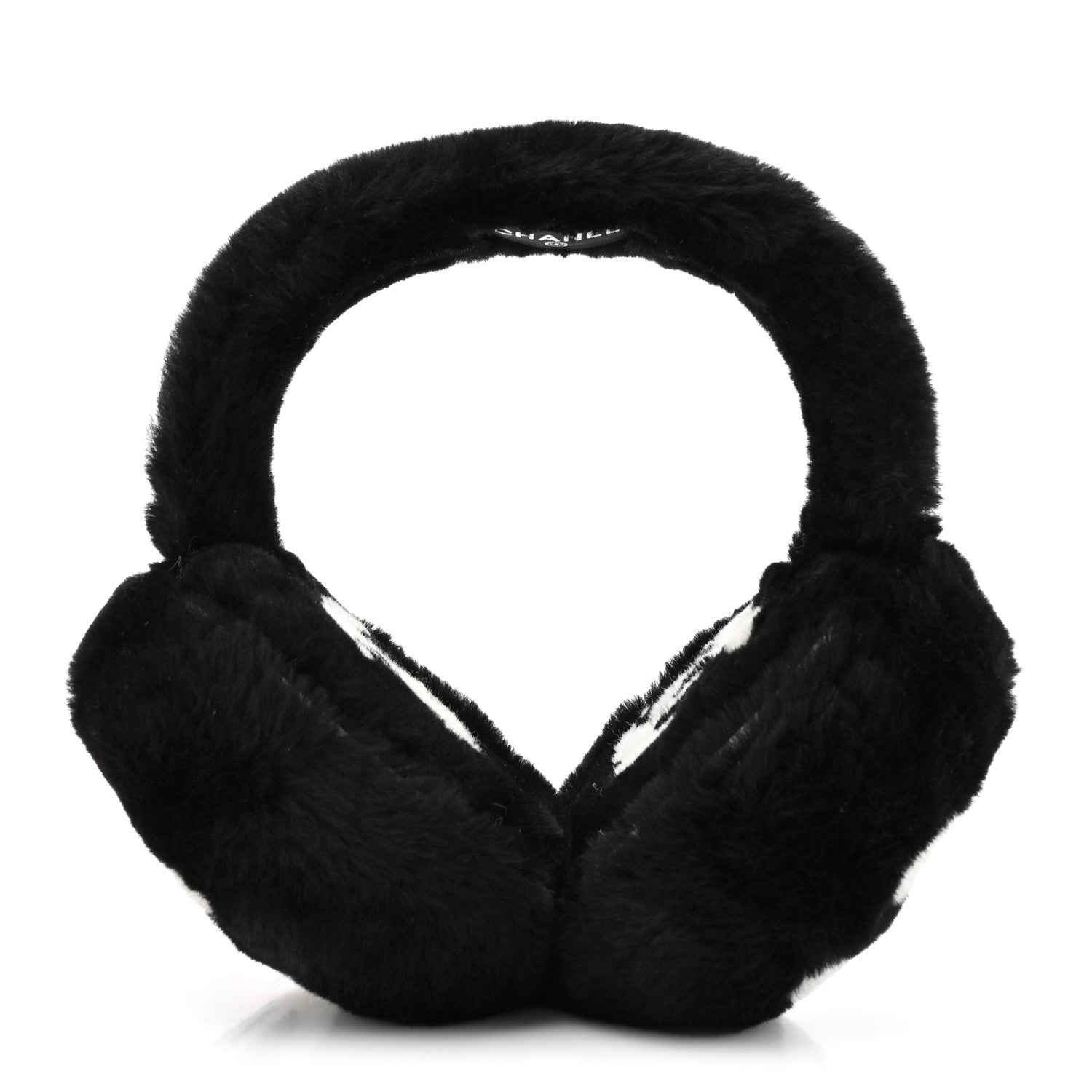 Chanel Shearling CC Ear Muffs Black White 1512149 – FASHIONPHILE