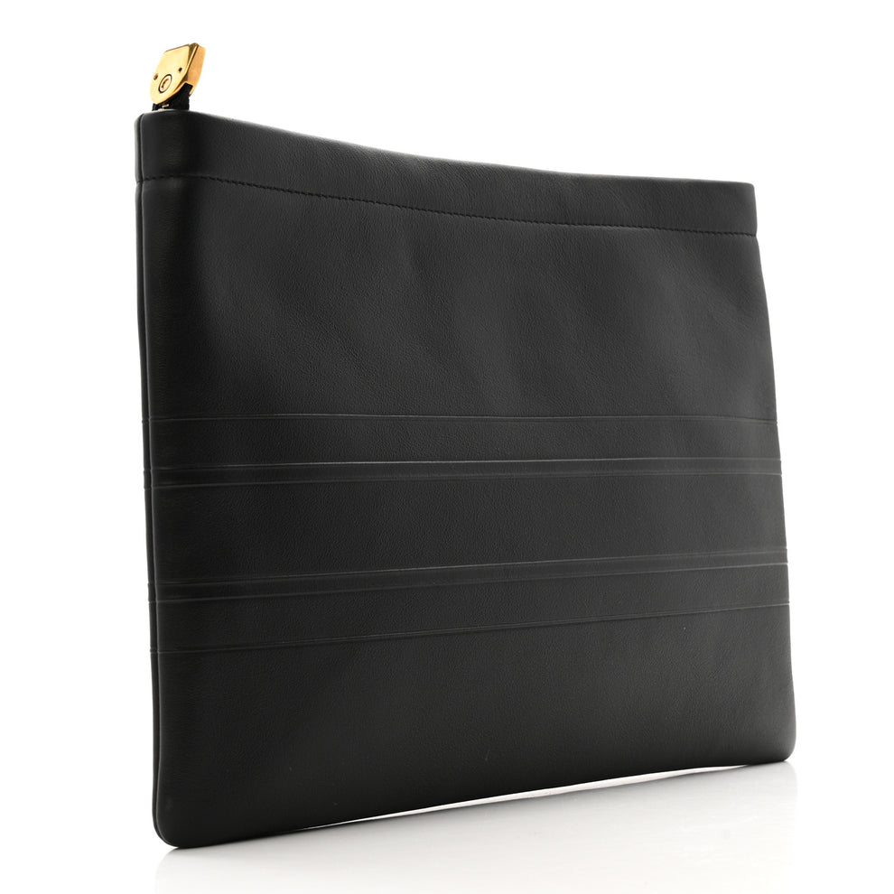 Christian Dior Calfskin Medium Diordouble Zip Pouch Black 1791865 ...