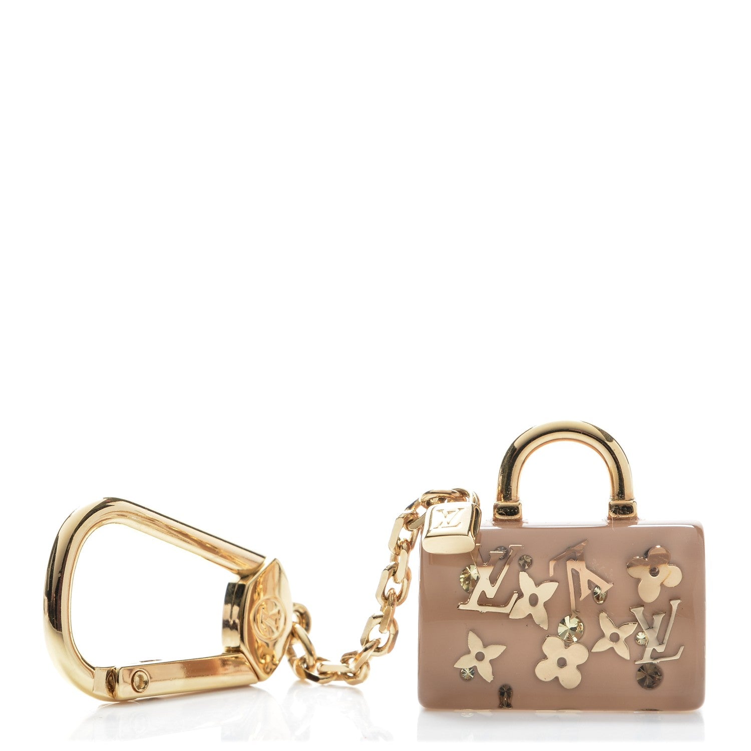 Louis Vuitton Resin Inclusion Speedy Bag Charm Key Chain Beige 196392 ...