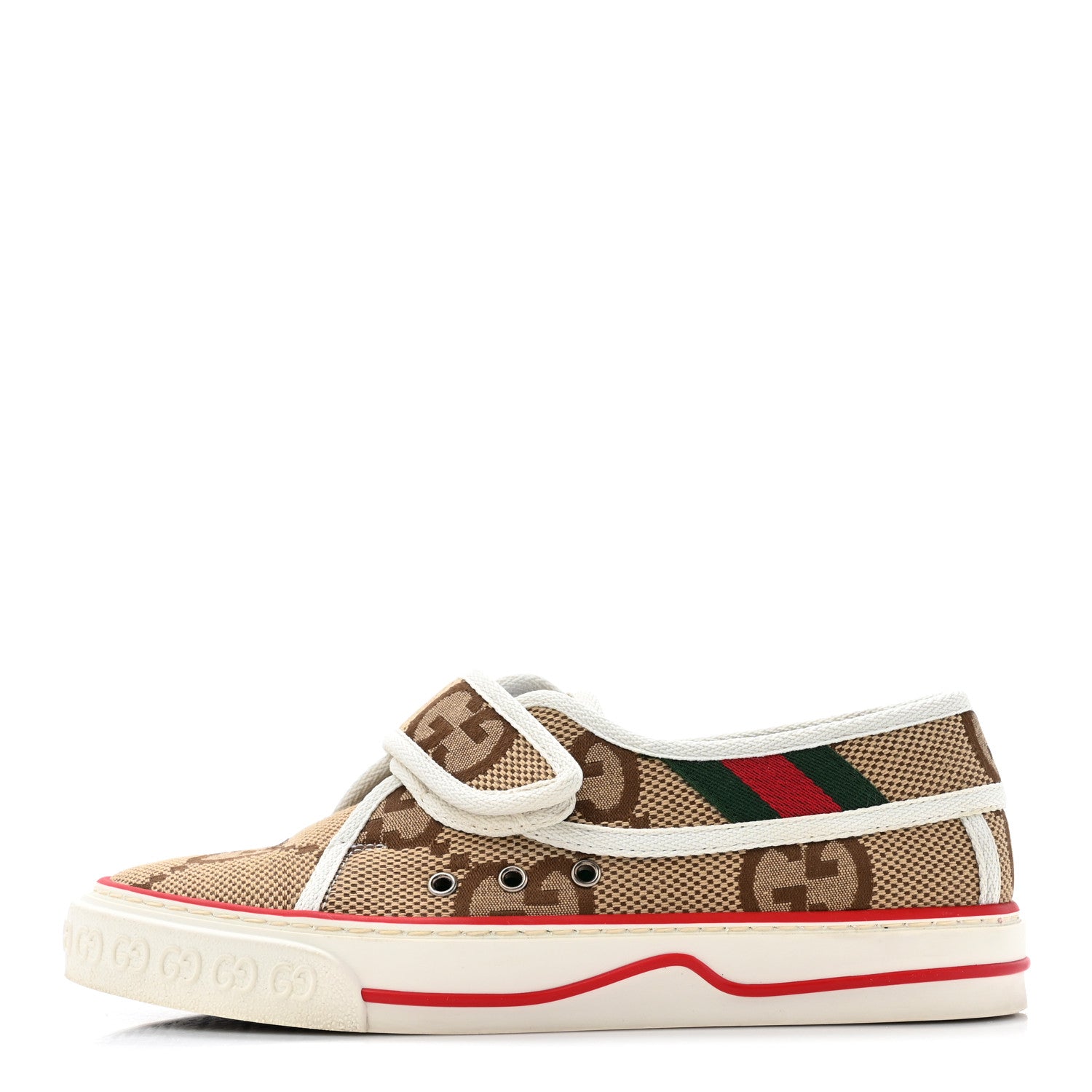 Gucci Monogram Jumbo GG Web Womens 1977 Tennis Velcro Strap Sneakers 35 ...