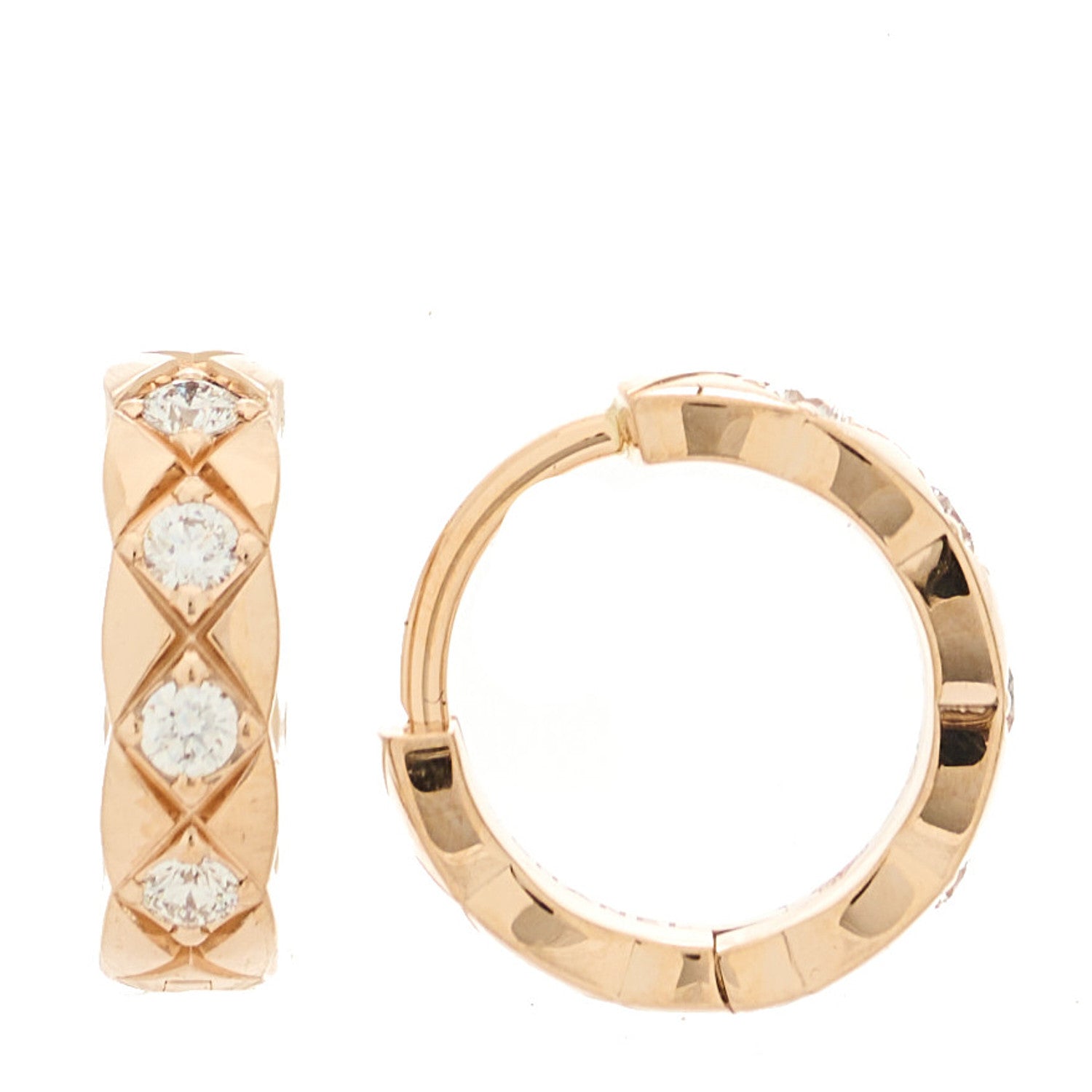Chanel 18K Beige Gold Diamond Coco Crush Ear Cuff Earrings 1693589 ...