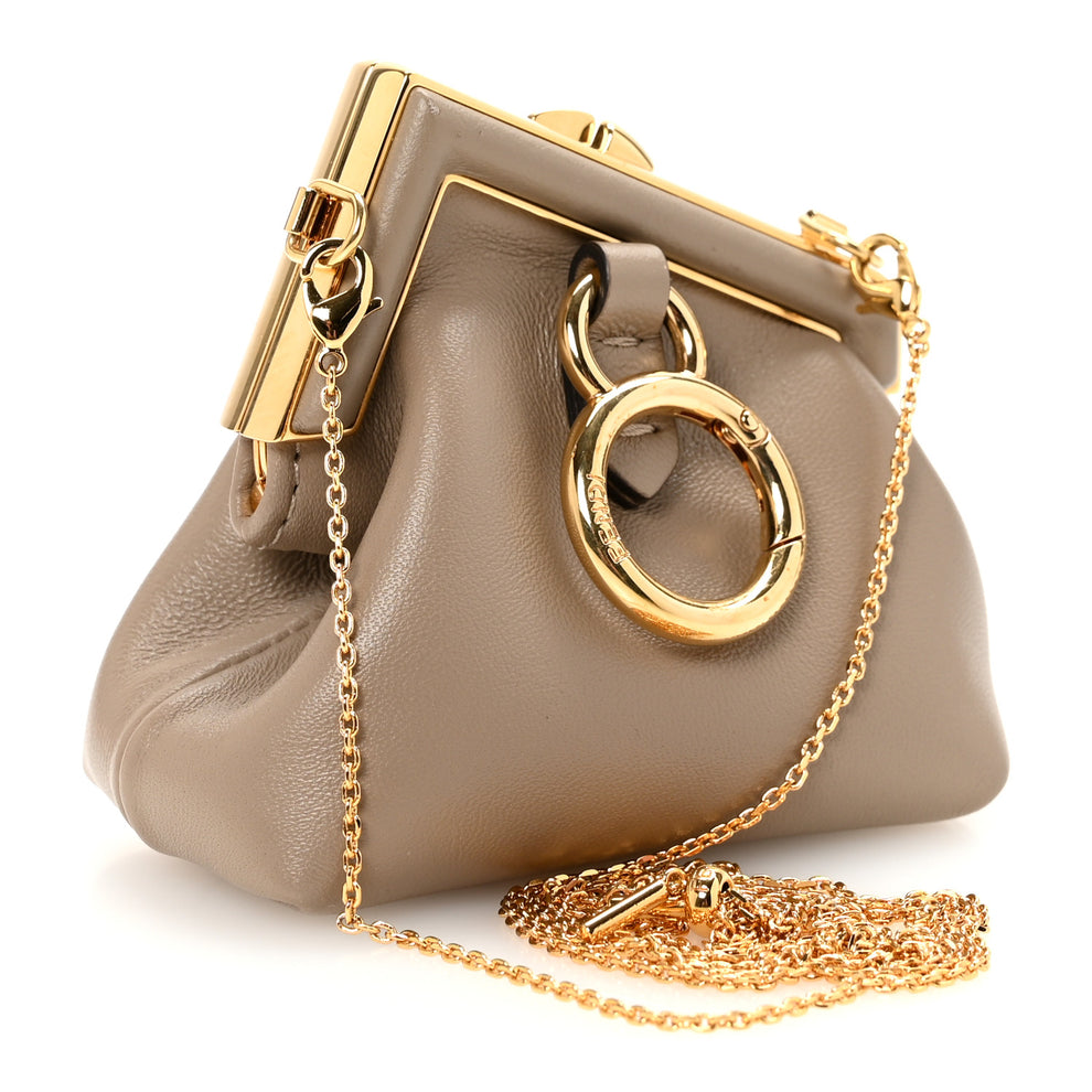 Fendi Shiny Nappa Nano Fendi First Bag Charm Dove Gray 1775122 ...