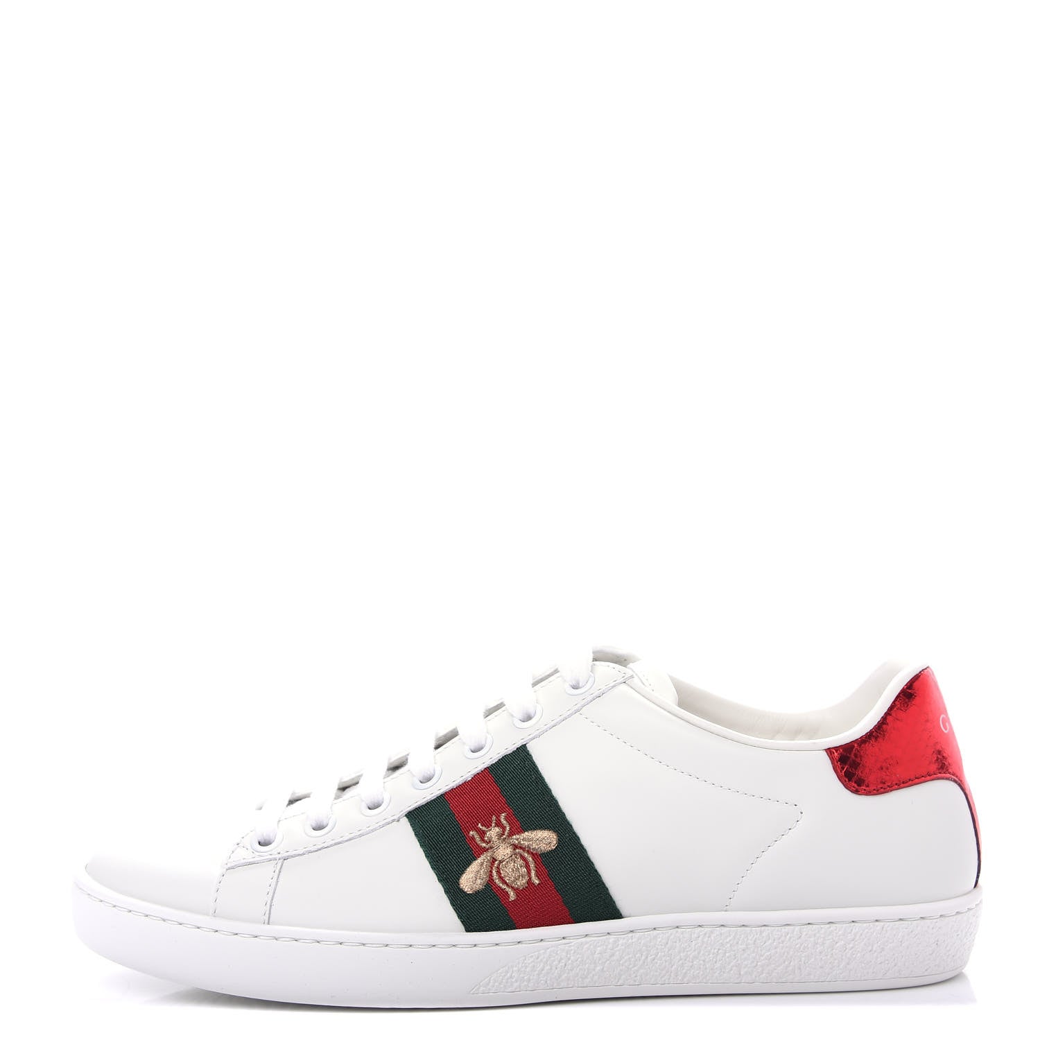 Gucci Calfskin Ayers Bee Embroidered Womens Ace Sneakers 37.5 White ...