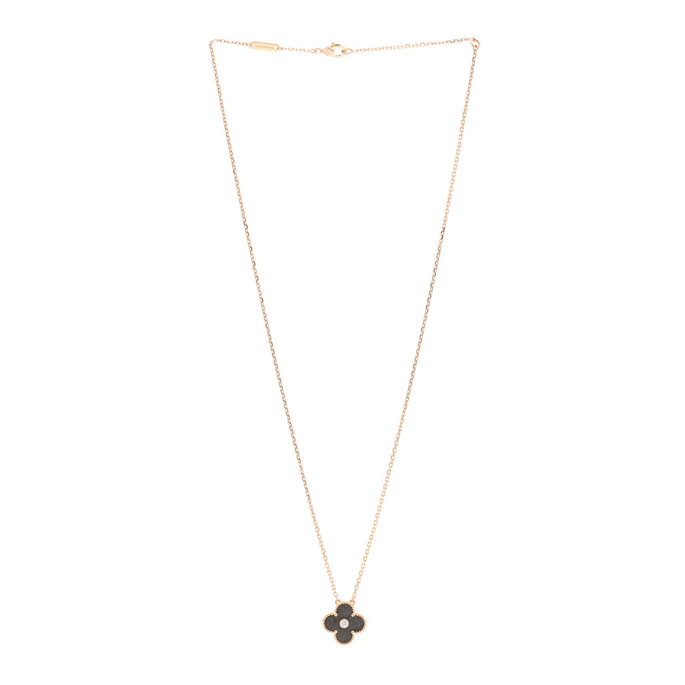 Van Cleef & Arpels 18K Rose Gold Diamond Silver Obsidian Vintage ...