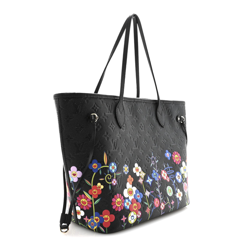 Louis Vuitton LV X TM Empreinte Flowers Neverfull MM Black 1813690 ...