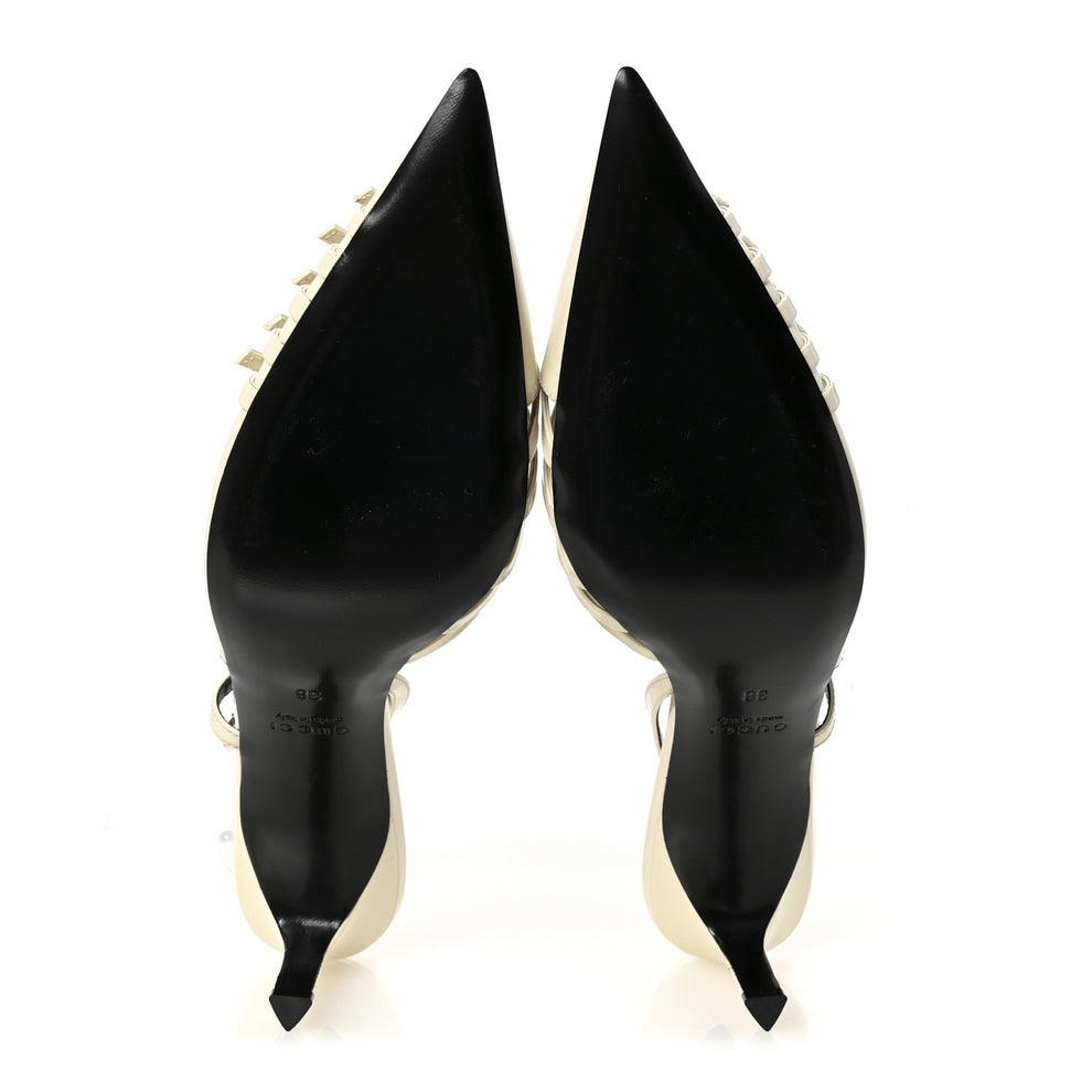 Gucci Patent Regents Slingback Pumps 38 New Ivoire 1781409 – FASHIONPHILE