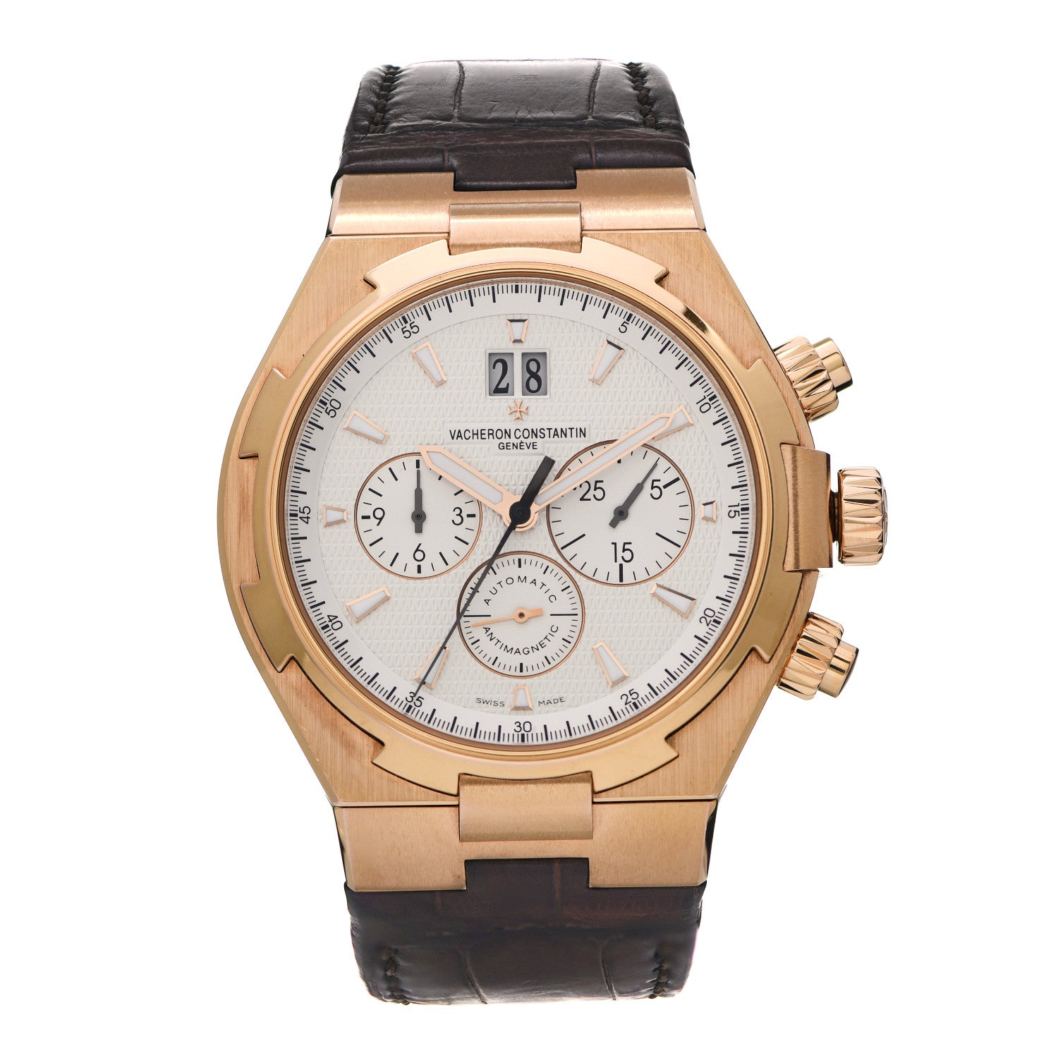 Vacheron Constantin 18K Pink Gold Alligator 42mm Overseas Automatic ...