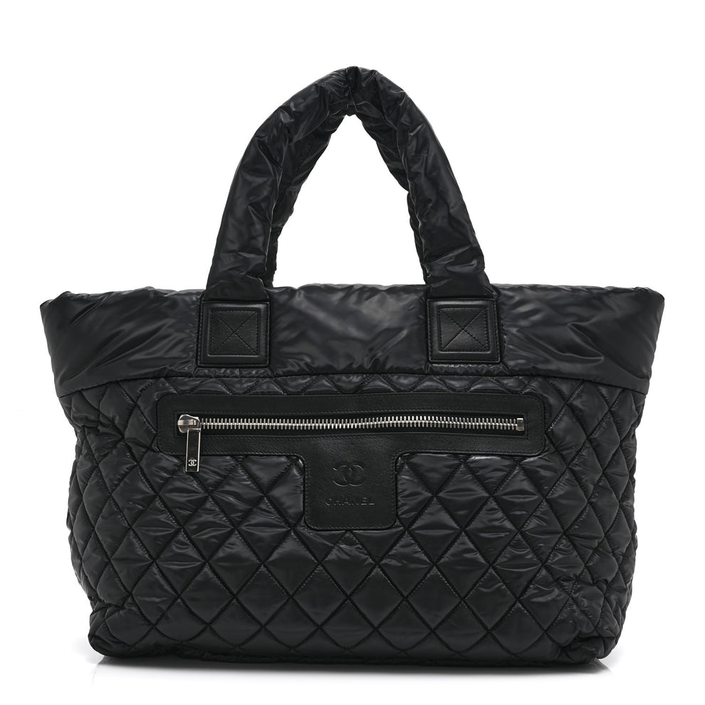 Chanel Nylon Quilted Large Coco Cocoon Tote Black 1813775 – FASHIONPHILE
