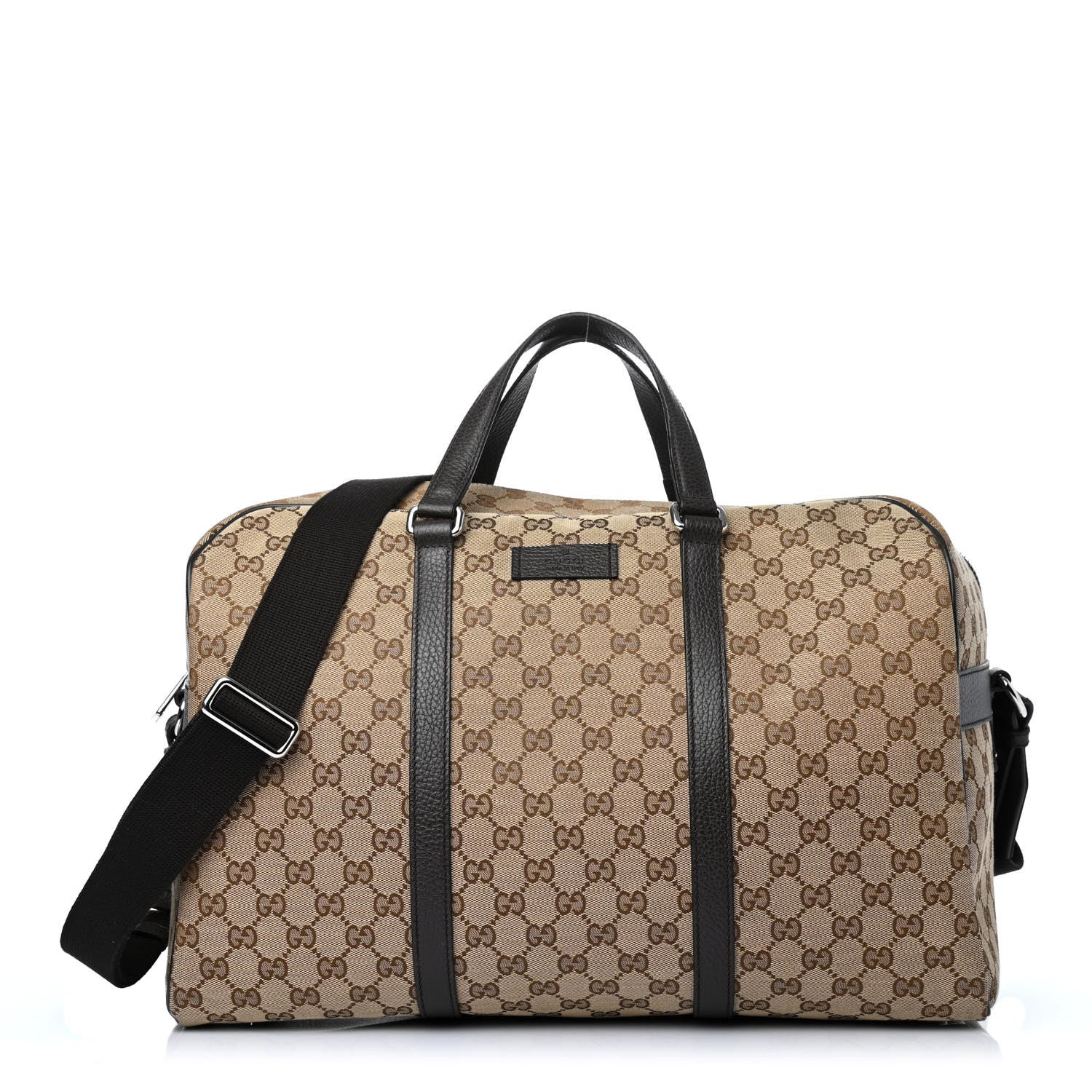 Gucci Monogram Dollar Calfskin Boston Duffle Bag Beige Ebony Testa di ...