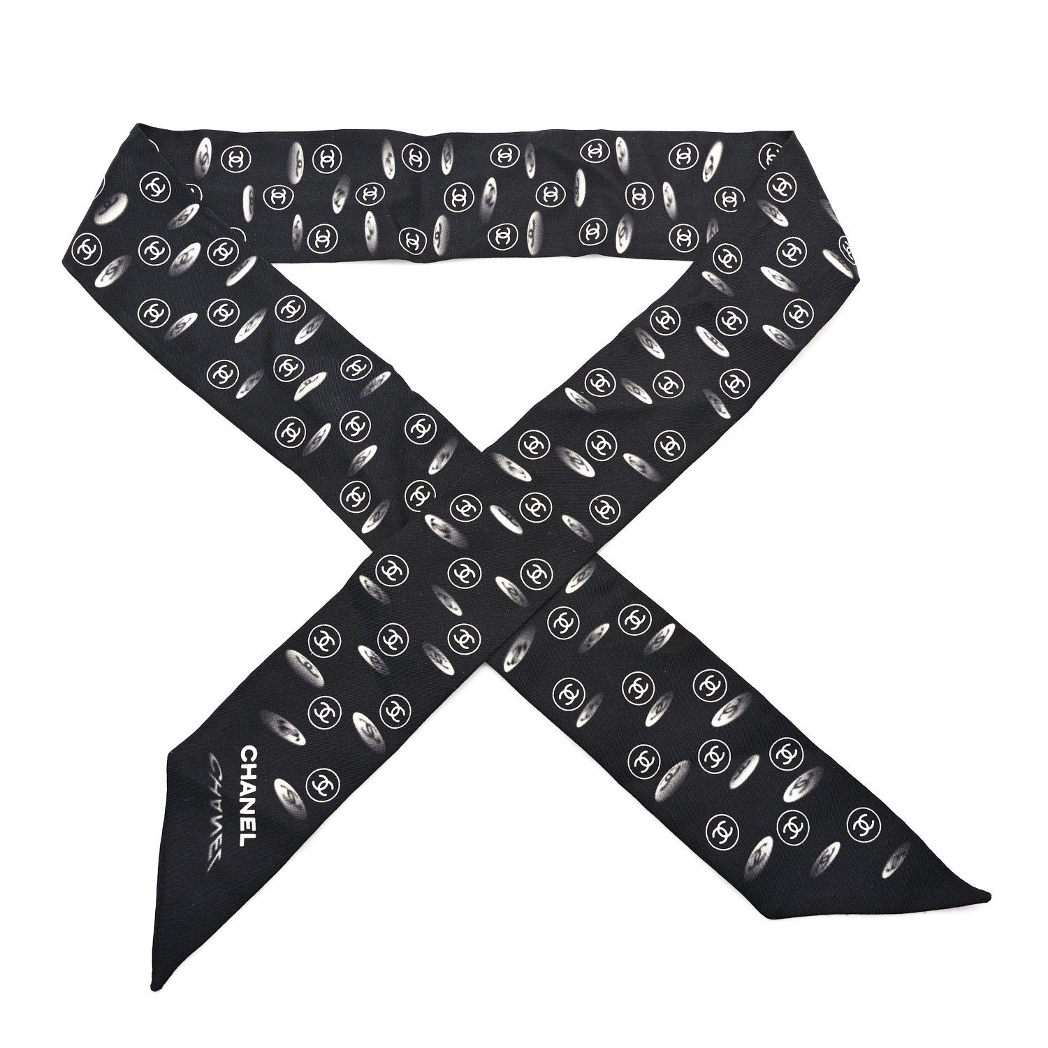 Chanel Silk CC Slim Bandeau Scarf Black 1549823 – FASHIONPHILE