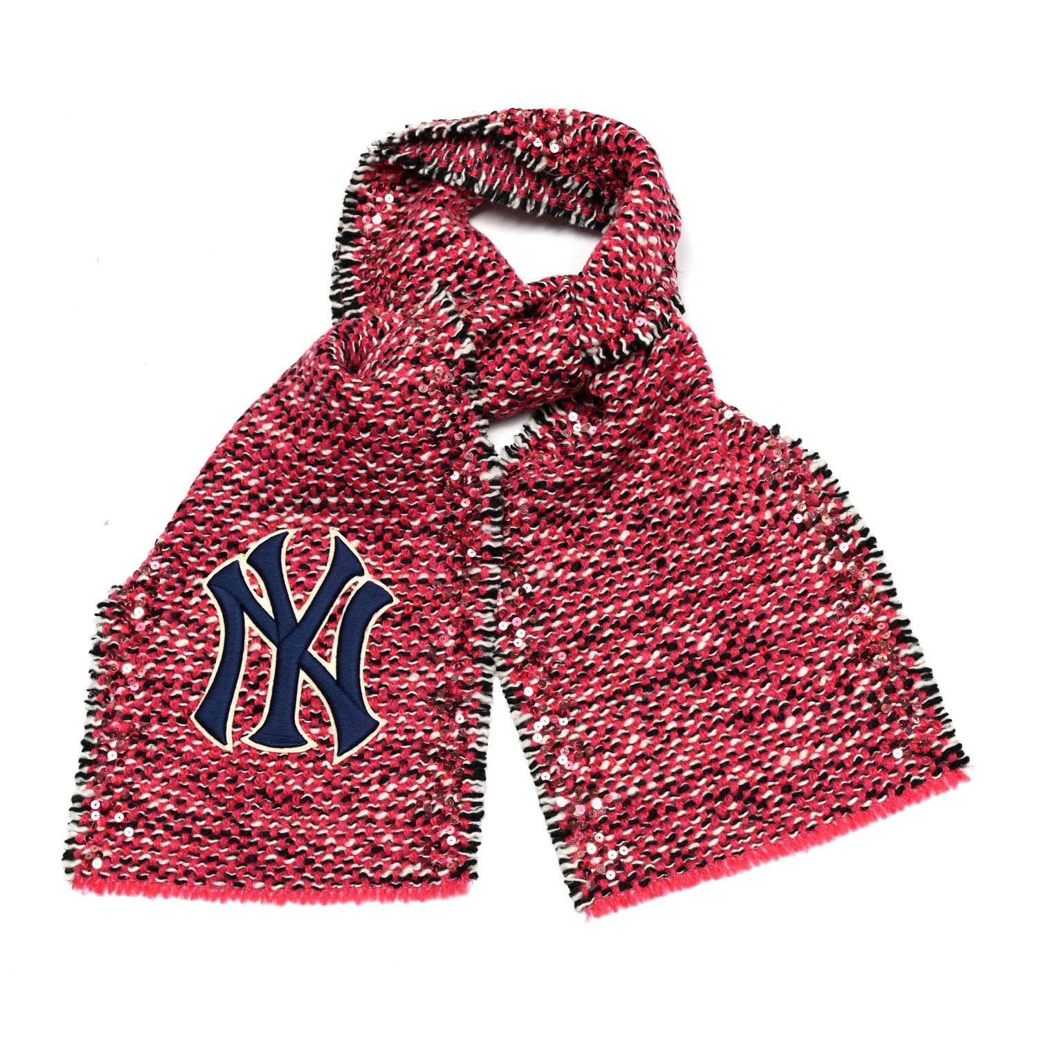 Gucci X MLB Wool Crystal NY Yankees Scarf Red 1139618 – FASHIONPHILE