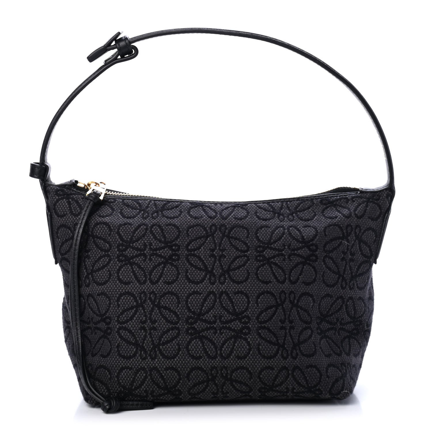Loewe Jacquard Anagram Calfskin Small Cubi Bag Anthracite Black 837277 ...