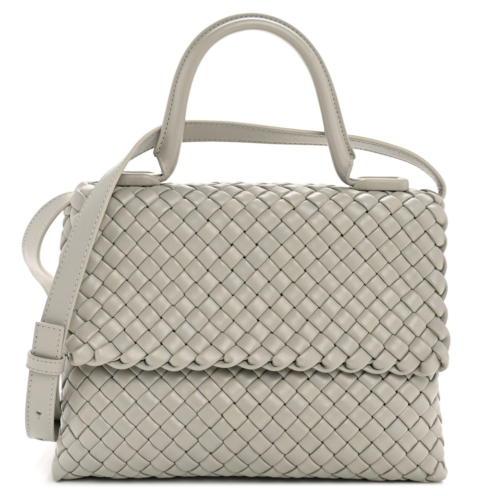 Bottega Veneta Nappa Intrecciato Patti Top Handle Bag Agate Grey ...