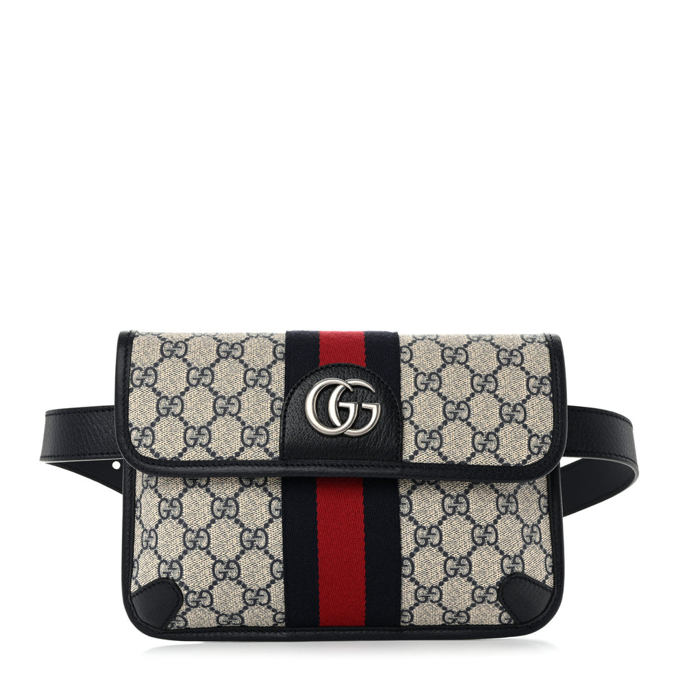 Gucci GG Supreme Monogram Web Small Ophidia Belt Bag 90 36 Beige Navy ...