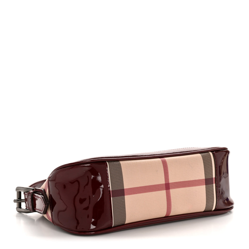 Burberry Patent Nova Check Newbury Dark Red 1785993 – FASHIONPHILE
