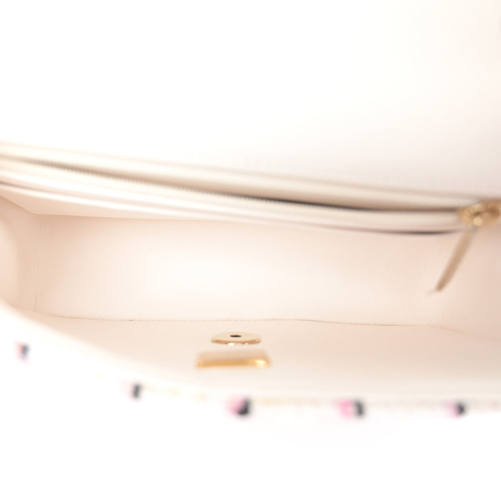 Chanel Tweed Sequin Mini Rectangular Flap White Multicolor 1754276 ...